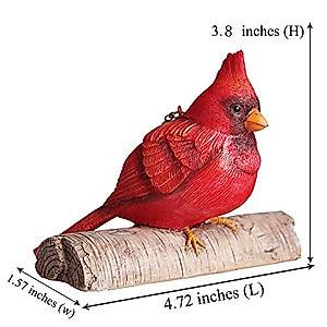 mildahjoy JHP Cardinal Bird Hanging Garden Sculpture,Whimsical Indoor Outdoor red Bird Statues,Garden Peeker Handmade Funny Home Decor and Yard Art-Cardinal Figurine Birds Decoration
