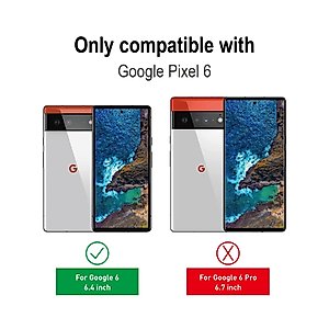 Pixel 6 Screen Protector Tempered Glass with Camera Lens Protector for Google Pixel 6 [Fingerprint Unlock][Anti-Scratch][6.4 Inch][2+ 2 Pack ]
