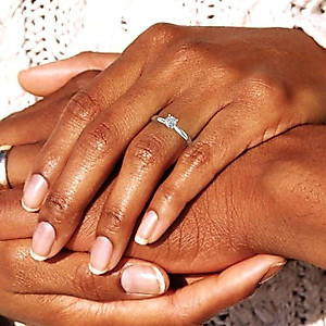 Clara Pucci 0.50ct Round Cut Solitaire Moissanite Engagement Wedding Bridal Promise Anniversary Ring in 18K White Gold Size 5.75