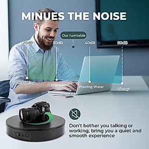 Flyrivergo Photography Turntable 13.7inch/110lb, Motorized Rotating Display Stand with Remote Control, 360 Degree Large Display Turntable for Photography, Video, Model, Cake, 3D Images
