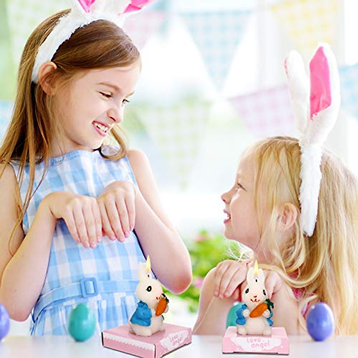 KESYOO Miniature Bunny Rabbit 2pcs Bunny Candle Rabbit Cake Candle Easter Party Bunny Rabbit Decorations Spring Animal Figurine Spring Animal Table Centerpiece Scented Soy Tealights