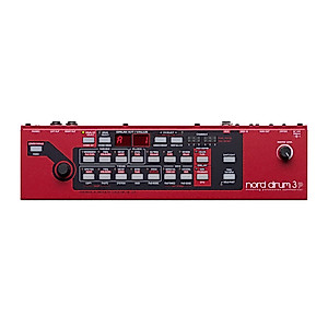 Nord Drum 3P Modeling 6-Channel Percussion Synthesizer Bundle with Closed Back Headphones, 5A Long Life Durable Non-Vibrating Drumsticks, and TS Cables (5 Items)