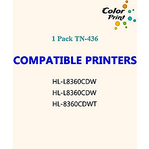 1-Pack ColorPrint Compatible Toner Cartridge Replacement for Brother TN436BK TN-436 TN436 TN433BK TN433 Used for HL-L8260CDW HL-L8360CDW MFC-L8690CDW MFC-L8900CDW MFC-L8610CDW Printer (Black)