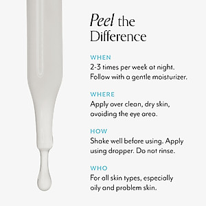 Bliss Clear Genius Clarifying Overnight Liquid Peel - 1 Fl Oz - Clear Pores & Exfoliate Skin - Non-Irritating - Clean - Vegan & Cruelty-Free