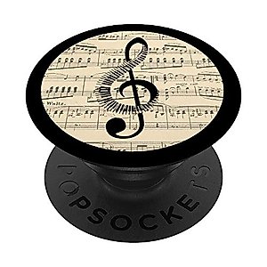 Piano Pop Socket - Antique Sheet Music - Treble Clef PopSockets PopGrip: Swappable Grip for Phones & Tablets