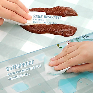 Tranqun 4 Pcs Thanksgiving Tablecloth 108 x 54 Inch Pumpkin Fall Tablecloth Rectangle Fall Plastic Table Cover Autumn Harvest Table Cloths for Kitchen Fall Thanksgiving Party (Watercolor Pumpkin)