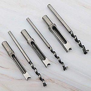 Rowiz 3pcs Woodworking Square Hole Drill Bits Mortising Chisel Set, Countersink Bits Woodworker Hole Saw Power Tool Kits Tool Set 9/16, 5/8, 3/4-Inch