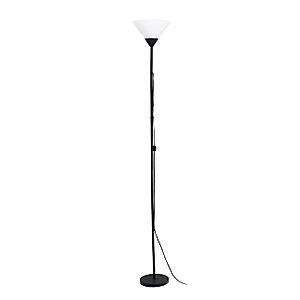 Simple Designs LF1011-BLK 1 Light Stick Torchiere Floor Lamp, Black