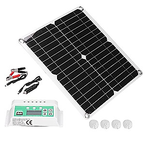 Solar Panel Kit Photovoltaic Panel 40A Controller 40W Dual Outdoor 18V Flexible Charge Controller Port with Usb Silicon Module for Monocrystalline Power Bank Controller Rated