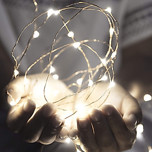 Home Pure Garden Outdoor Starry String Solar Powered Cool White Fairy 100 LED 8 Lighting Modes for Patio, Backyard, Events