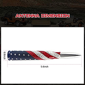 Short Radio Antenna, American Flag Design JK Antenna 5.5 Inch Antenna Toppers Aluminum Truck Antenna Compatible with Jeep Wrangler JK JL 2007-2022 …