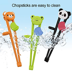 Training Chop-sticks for Kids, Training Chop-sticks Comfortable Grip Chewable Cartoon Chop-sticks for Beginners Learning chop-sticks Black Flatware