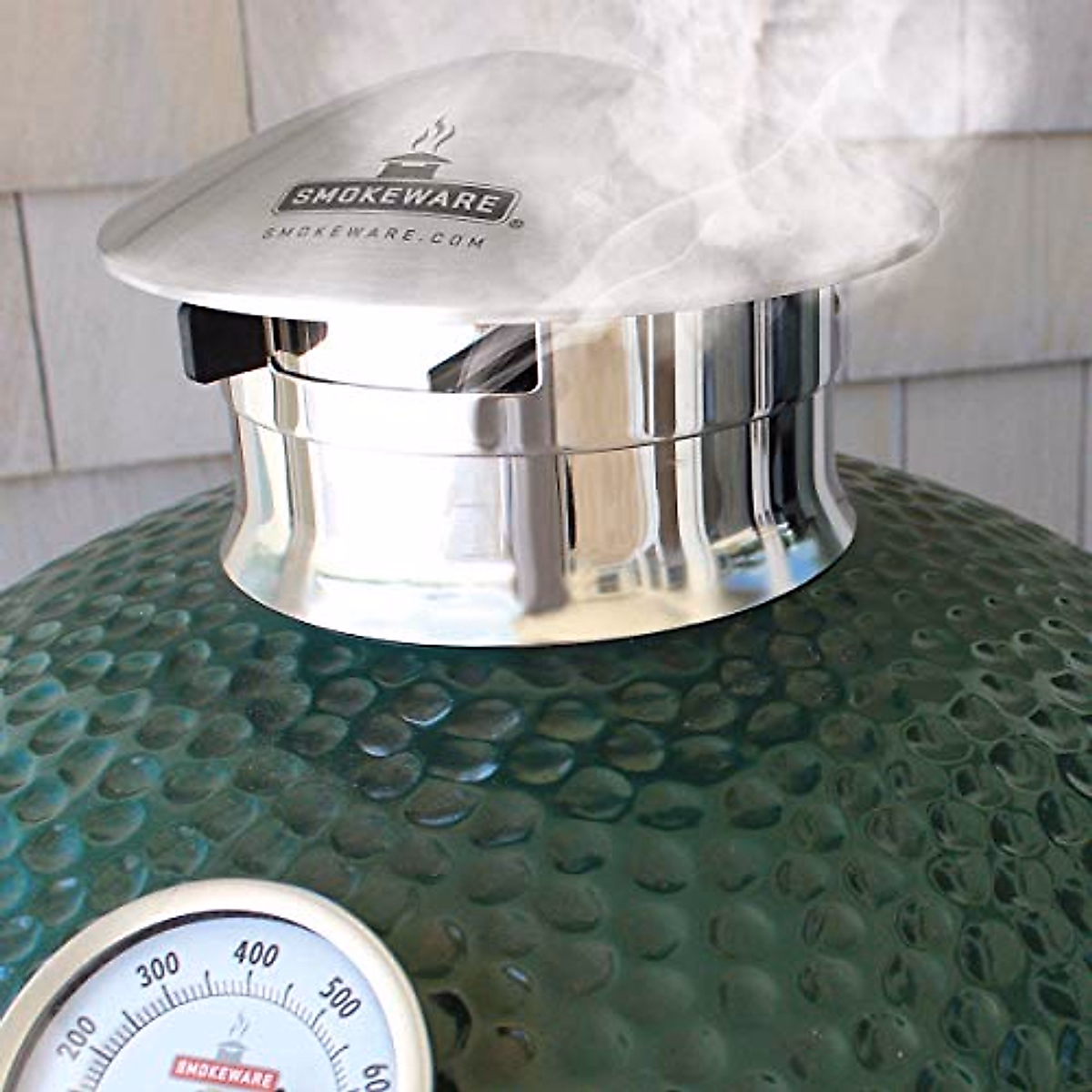 SmokeWare Vented Chimney Cap – Compatible with The Big Green Egg, Stainless Steel Replacement Accessory