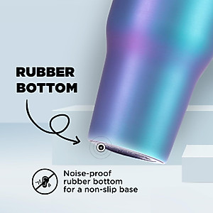 IRON °FLASK Sidekick Insulated Water Tumbler w/Straw & Foldable Handle - Stainless Steel Leak-Proof Bottle, Non-Slip Base & Fits Cup Holders for Hot, Cold Drinks - Travel Mug - 30 Oz, Aurora