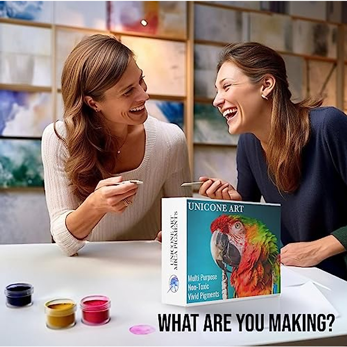 Magical Mica Pigment Powder for Resin - 12 Box Set - Non Toxic - Multi Use - Super Lustrous - Finely Ground Powder - Use in Resin, Slime, soap dye, Cosmetics (10g each12pk)