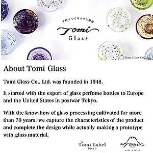 Tomi Craft, Kiwami Ginjo,Polish the Bottom, Japanese Sake Cups, Uses Edo Glass, Tokyo Designated Traditional Crafts, Hand Made in Japan, With Wood Box, Tomi Glass EG020 (Hana Koume)