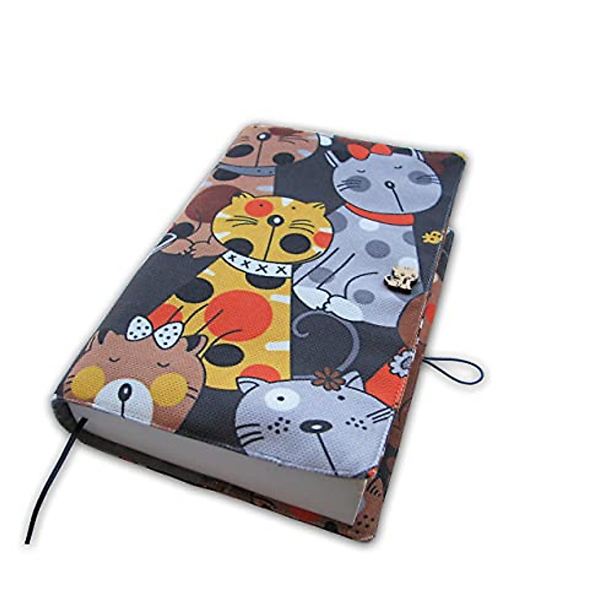Fabric Book Sleeve Cover, Washable Novel Protector - Cats Design, Padded Book Protector for Adult, Planner Book Case, Hard Books Covers for Paperback 5.5 x 8.2 x 1.6 (Cats)
