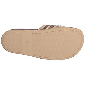 adidas Women's Adilette Comfort Slides Sandal, Sand Strata/Wonder Oxide/Sand Strata, 8