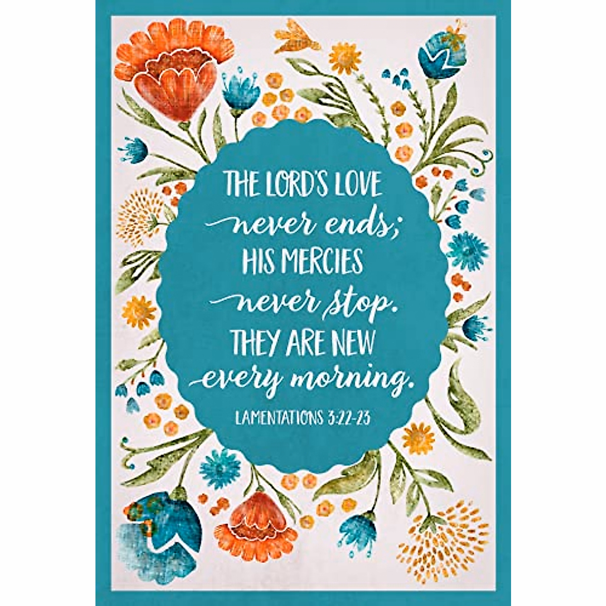 DaySpring - The Lord's Love Never Ends - 4 Floral Desgin Assortment with Scripture - 12 Boxed Praying for You Cards & Envelopes (J9176)