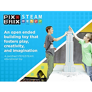 Pix Brix Pixel Art Puzzle Bricks – 6,000 Piece Pixel Art Container, 12 Color Light Palette – Interlocking Building Bricks, Create 2D and 3D Builds Without Water or Glue – Stem Toys, Ages 6 Plus