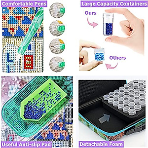 Melody Life 2022 New Diamond Painting Storage Containers 60 Slots Big Capacity Accessories 5D Tools DIY Art Craft Jewelry Beads Rhinestones Organizer Box (Tiger, Slot)