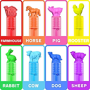 32Pcs Animal Farm Bubbles with Display Box, Party Favors for Kid, Mini Dog/Horse Bubble Wands Bulk, Birthday Decoration, Pinata Filler, Goody Bag Stuffers Supplies, Carnival Prizes, Classroom Gift Toy