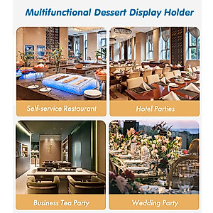 Treat Stand Set of 7 Pack/Cup Cake Tower for Kids Birthday/Baby Shower/Party, Rectangle Acrylic Cookie Stand/Serving Stands with Lid, 7 Pcs Treat Holder Kit Plastic