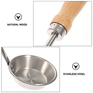 1pc Oil Pier Mold Baking Lifting Tool Wind Fritters Mold Shredded Mold Radish Shrimp Mold Metal Floral Swedish Mini Pie Pans Cake Stencil Timbale Stainless Steel Wood Frying Spoon
