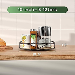 VITABONA 10 Inch Lazy Susan Turntable for Cabinet, Bamboo Lazy Susan for Table, Wooden Lazy Susan for Countertop, Bathroom Lazy Susan Organizer, Small Lazy Susan for Spices(Durable/Sturdy/Waterproof)