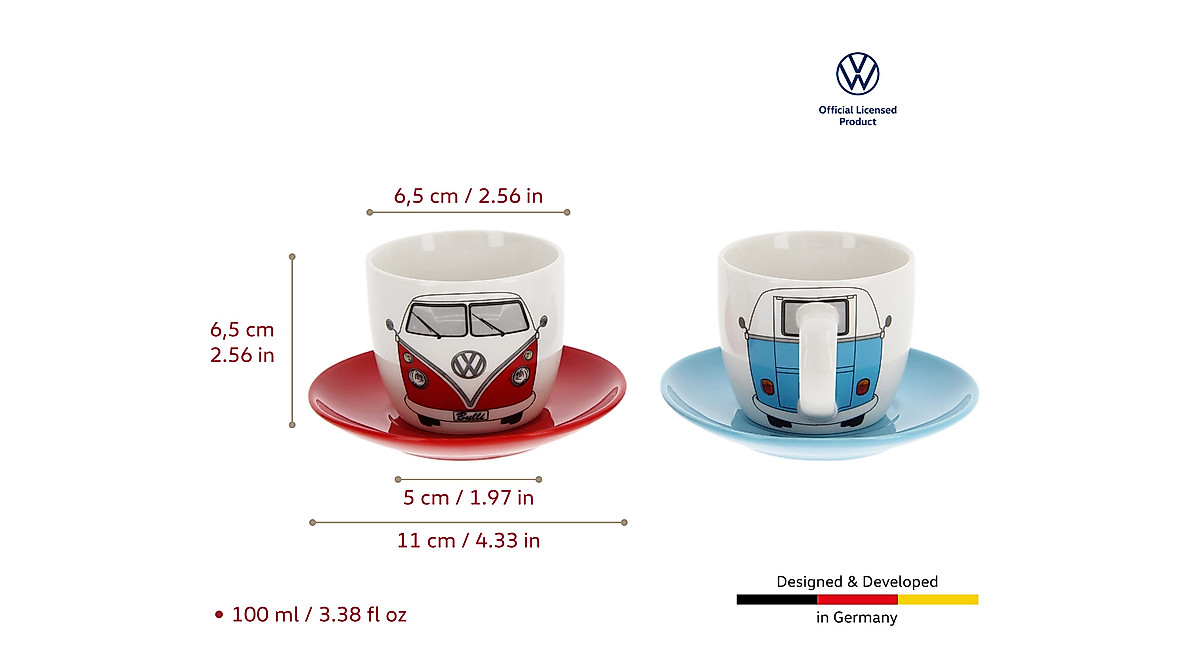 VW T1 Bus Espresso Cups Set - Stylish & Durable