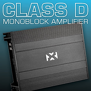 NVX NDA105 4000W Peak (2000W) RMS N-Series Class-D 1-Ohm Stable Monoblock Amplifier with Included Bass Remote Knob