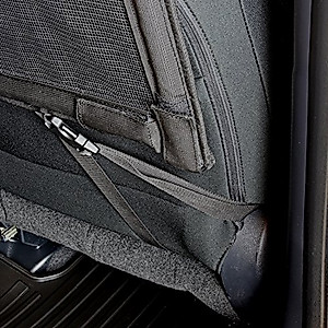 BUSHWHACKER USA Deluxe Dog Barrier 50" Wide - Ideal for Smaller Cars, Trucks, and SUVs CUVs - Pet Restraint Car Backseat Divider Vehicle Gate Cargo Area Travel Trunk Mesh Net Screen Barricade Shield