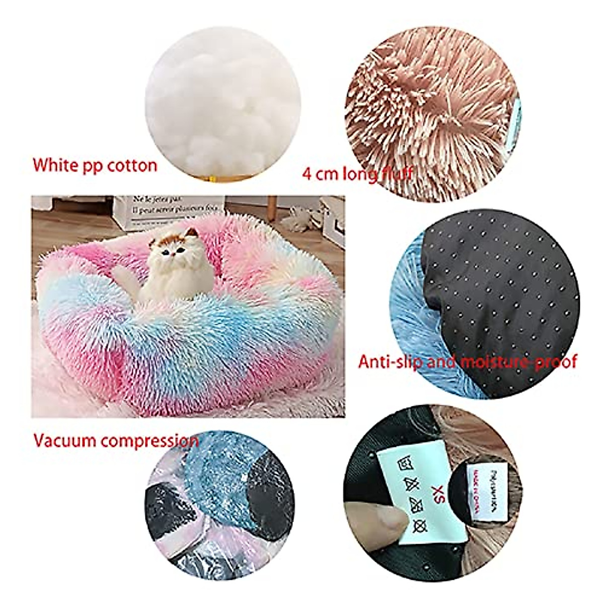 YXXJJ Pet pad Plush Dog Bed Cushion Large Dog Bed House pet Square Cushion Bed pet Kennel Super Soft and Fluffy Comfortable cat and Dog House Soft and Warm, Comfortable to Touch, Easy to Carry