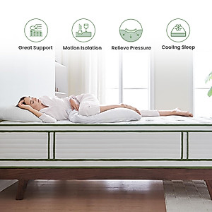 Dourxi Queen Mattress, 14 Inch Hybrid Mattress in a Box, Queen Size Mattress with Gel Memory Foam and Individual Pocket Springs, Cooling Sleep & Pressure Relief, Plush Feel, 80"*60"*14"
