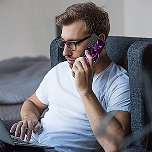 SDDFRHGH for TCL Stylus 5G 2022 Phone Case with Screen Protector (Tempered Glass),Slim TPU Rugged Corners Bumper Cover Case for TCL Stylus 5G 2022 6.81" (T779WW)-Purple Butterflies Flower