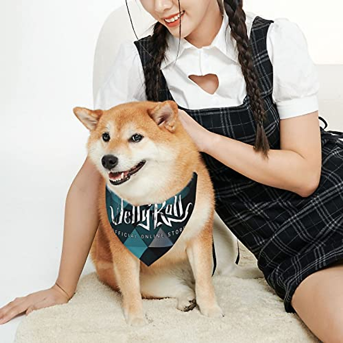 Jelly Rapper Rock Roll Dog Bandanas with Buckle Pet Triangle Scarf Washable Dog Collar Kerchief for Dogs Pet Accessories Double Sided for Puppy Holiday Pet Bandana for Christmas X-Large