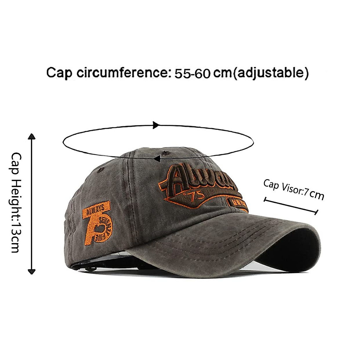 LONGTEN Vintage Baseball Cap New York City Sunhat Fashion Embroidery Always Summer Outdoor Cap Unisex 100% Cotton Brown