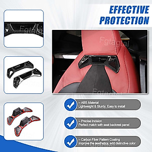 Fgtagtal Car Seat Backrest Trim Cover Fit for Toyota Supra GR A90 A91 MK5 2019-2024, ABS Seat Back Protection Cover Trim Sticker, 2 PCS (Black)