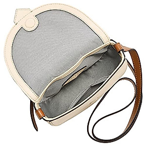 Fossil Harwell Small Crossbody, Bone/Saddle