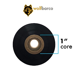 12 Rolls Wolfbarco 2.36" x 1476' (60mm x 450m) Black Premium Wax/Resin Thermal Transfer Ribbon, CSO, Compatible with Zebra,TEC, INTERMEC,Citizen,TSC,GODEX,ARGOX Printers