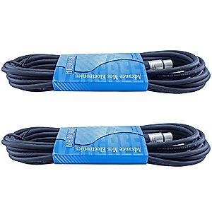 MCSPROAUDIO 2 Pack 15 Ft Foot 3 Pin XLR Male to Female Mic Microphone Cables