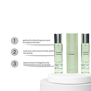 Chanel Chance Eau Fraiche Eau De Toilette Purse Spray for Women 3 X 0.7, 2.1 Fl Oz