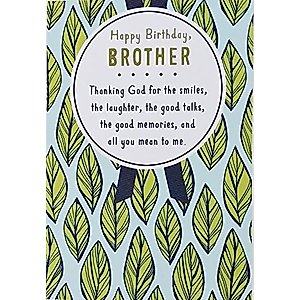 Greeting Card Happy Birthday Brother Religious Christian Thanking God For The Smile Laughter Good Talks Memories And All You Mean To Me