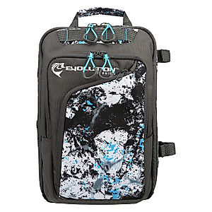 Evolution Fishing Largemouth 3600 Tackle Sling Pack - 18" in, Water Camouflage, Outdoor Carry Bag w/ 2 Fishing Trays, Plier Holster, Tackle Box Storage, Fishing Sling Backpack, Rod Holder Straps