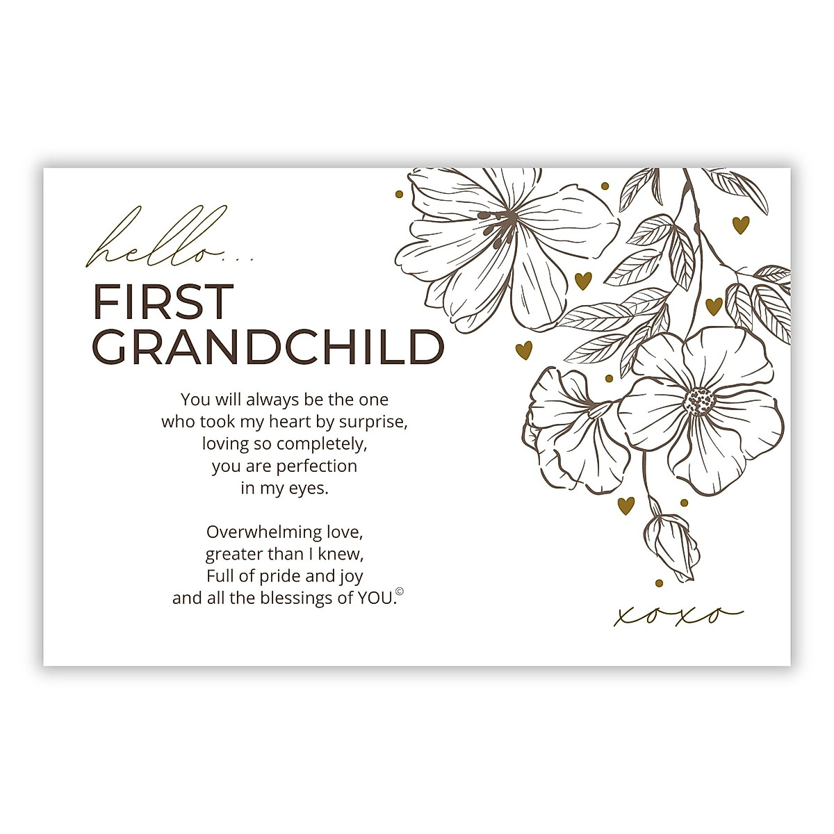 First Grandchild Gift for New Grandparents - Poetry Frame (White)