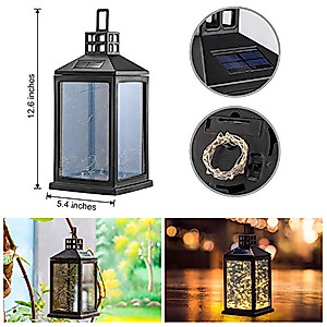 Solar Lantern Lights Outdoor SUNWIND Waterproof Solar Table Lamp Hanging Lighting with 40 Warm White LEDs for Garden Patio Landscape Decoration