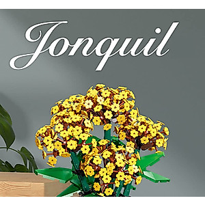 Apostrophe Games Daffodil/Jonquil Flower Building Block Set - 842 Pcs - Unique Plant Sets to Build and Display, Models for Adults and Kids