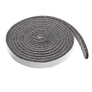 Smoker Gasket Seal, High Temp Grill Gasket Replacement, 14.7FT 7/8"x1/6" BBQ Smoker Gasket, Pre-Shrunk Accessories Self Stick Tape Felt High Seal Material