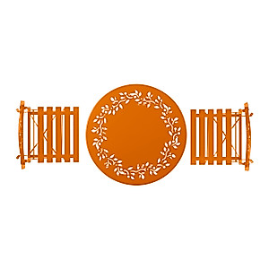 Alpine Corporation Indoor/Outdoor 3-Piece Bistro Set Folding Table and Chairs Patio Seating, Orange