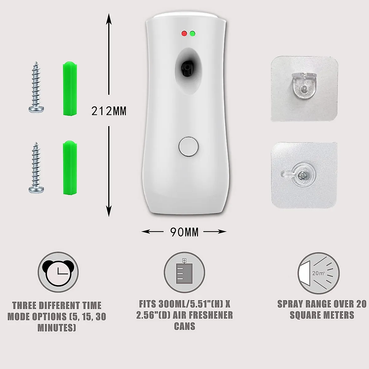 Auto Air Freshener Spray Machine Free Stand or Wall Mounted Automatic Aerosol Spray Dispenser Adjustable Aroma Machines are Widely Used in Bedrooms, Bathrooms, Offices, Airports, Hotels and Commercial Places